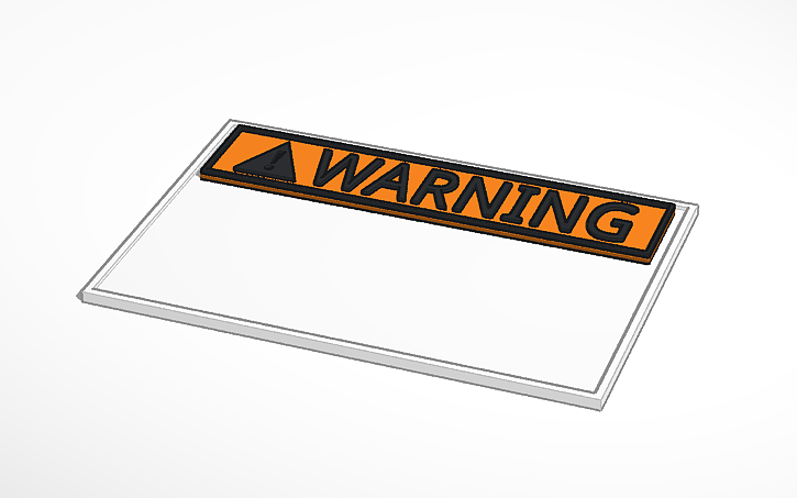 3D design Warning Sign Blank - Tinkercad