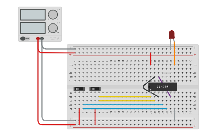 Circuit design Lab 6 Part 3 (NOR Gate using NAND Gates) | Tinkercad