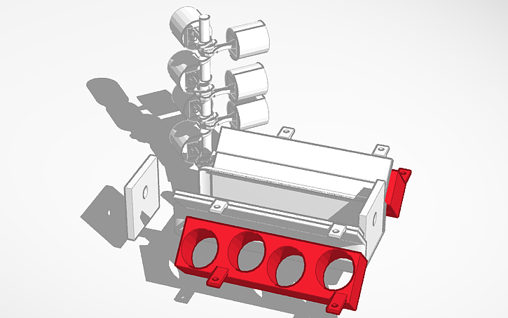 3D design working v8 engine - Tinkercad