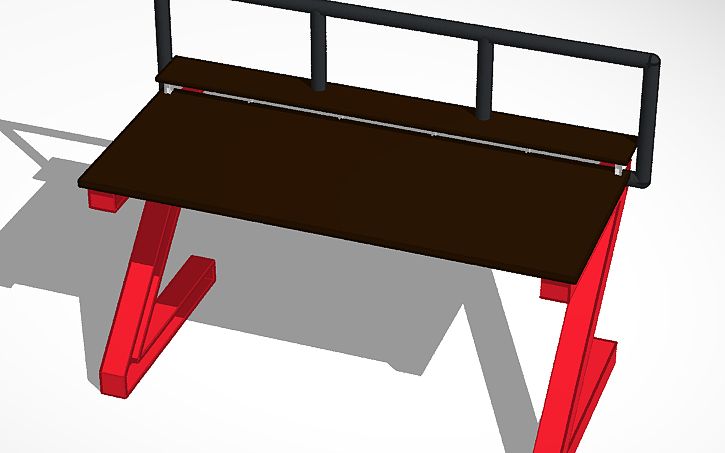3D design Metal Leg Red PC Desk 3.0 | Tinkercad