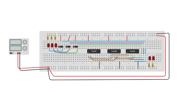 Circuit design Somador Completo de 1-bit | Tinkercad Circuit design Somador Completo de 1-bit | Tinkercad