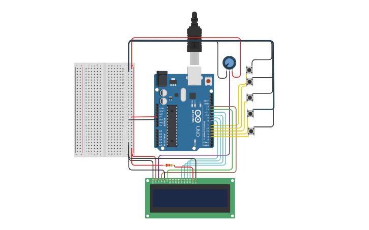 Circuit design Electronic Voting Machine - Tinkercad