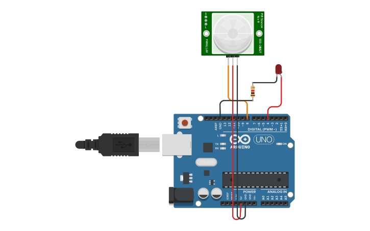 Circuit design PRATIKUM 4 RIP-SENSOR | Tinkercad