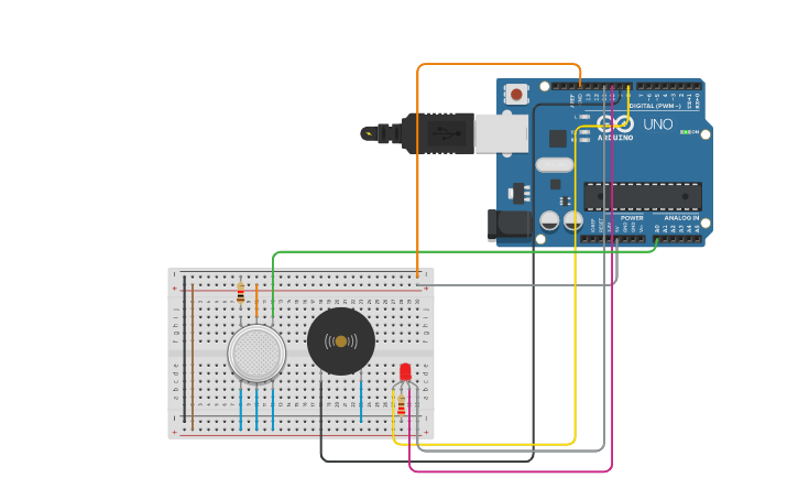 Circuit design Sensor Debu | Tinkercad