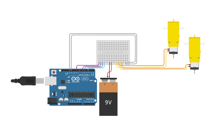 Circuit design L298N MOTOR DRIVER - Tinkercad