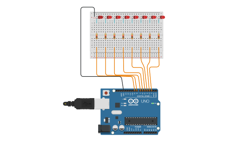 Circuit design Practica 3 arduino Evaluacion - Tinkercad