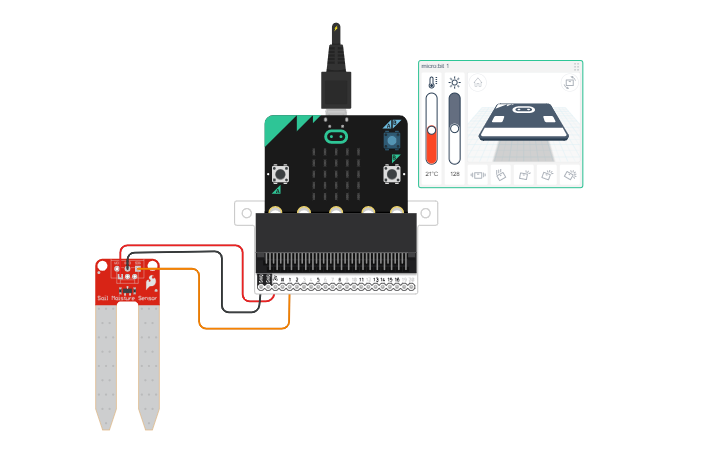 Circuit design Soil Sensor Input - Tinkercad