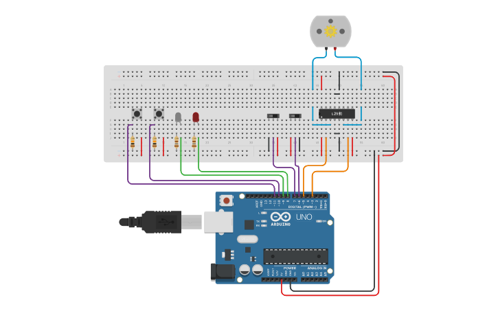 Circuit design Garage Door | Tinkercad