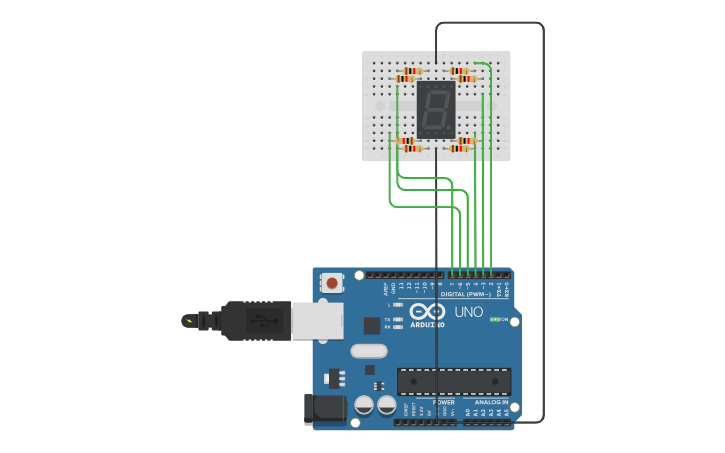 Circuit Design Display De 7 Segmentos Arduino Tinkercad 
