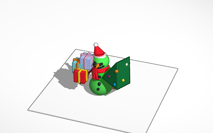 3D design Grinch Snowman - Tinkercad