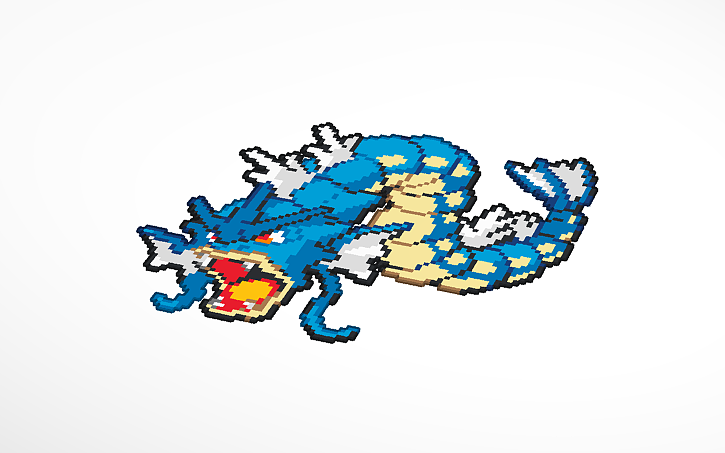 3D design pokemon Gyarados Pixel Art :-D😃 | Tinkercad