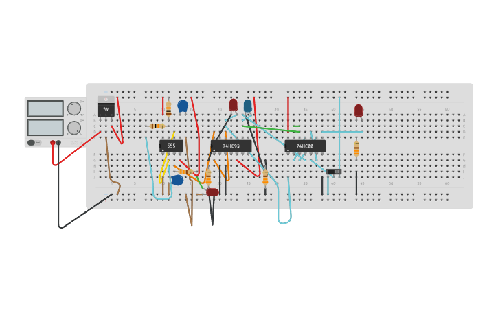 Circuit design Multiplexer 2 kanal 1 bit - Tinkercad