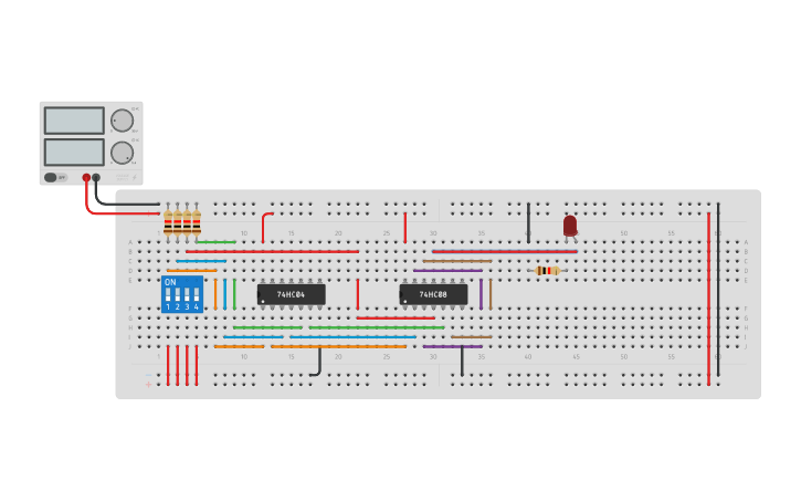 Circuit design led encendido cod. 2_ 0010. | Tinkercad