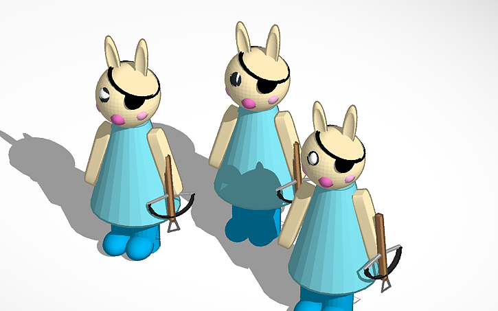 3D design the twin bunnies roblox piggy. - Tinkercad
