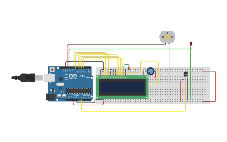 Circuit Design Temperature Controller Using Arduino Tinkercad