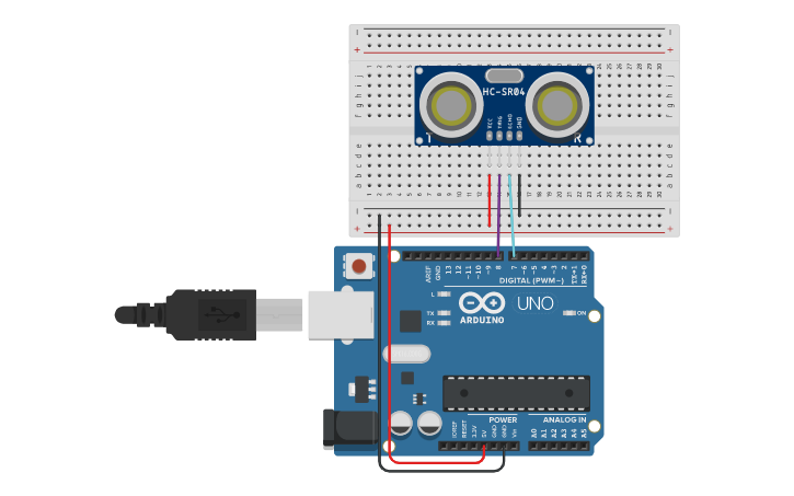 Circuit Design Abb15 Aula 15 Sensor Ultrassom Arduino Básico Com Blocks Tinkercad