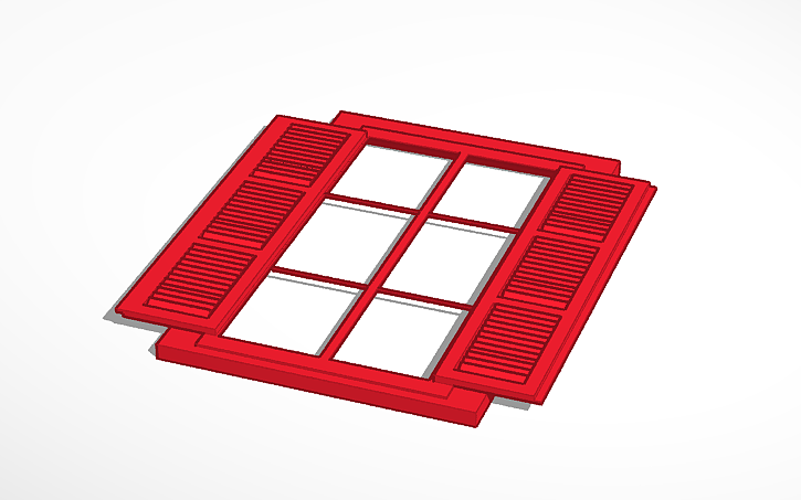 3D design Volet à persienne bois ouvert (v2) - Tinkercad