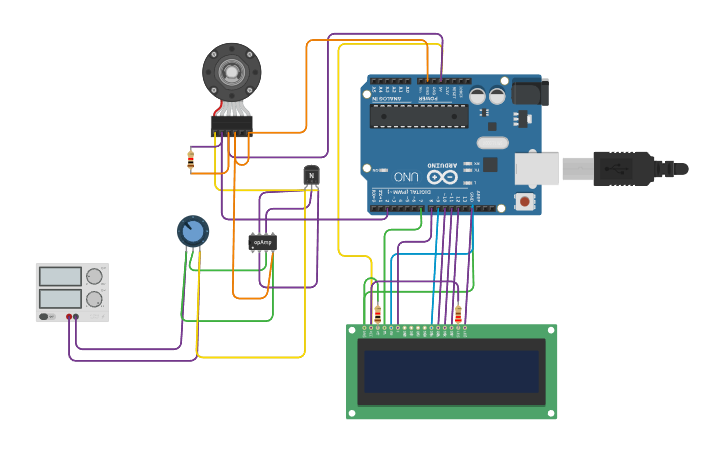 Circuit design Dc motor with encoder - Tinkercad