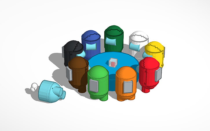 3D design Among Us table in Cafeteria (SKELD map) | Tinkercad