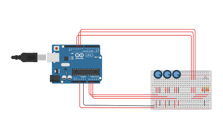 Circuit design RGB-LED | Tinkercad
