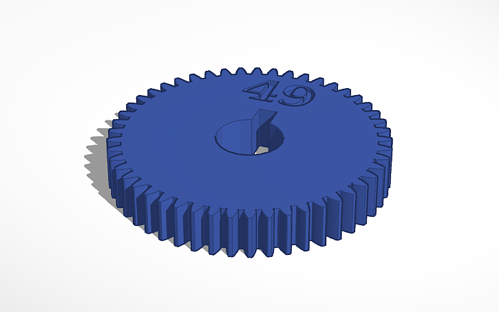 3D design Zahnrad 49 Z Drehbank Valex CX 350 - Tinkercad