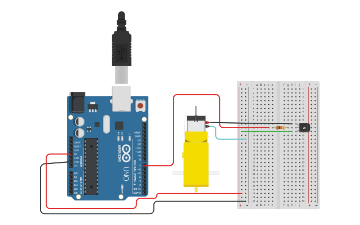 Circuit design Conexión Motorreductor - Tinkercad