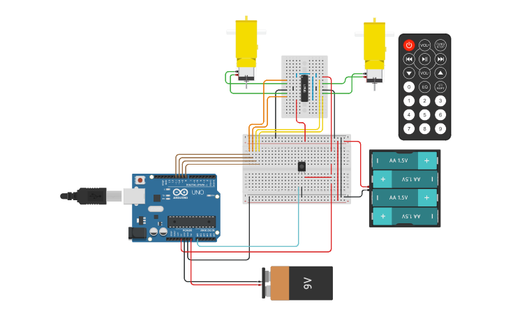 Circuit design Remote Control Car - Tinkercad