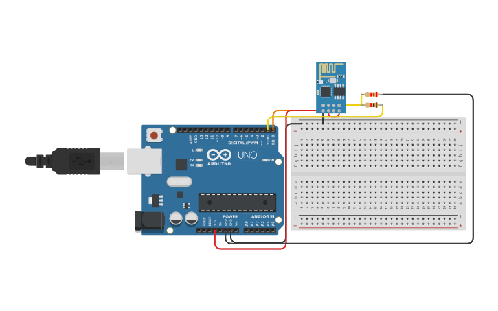Circuit design ESP8266 - conectar API | Tinkercad