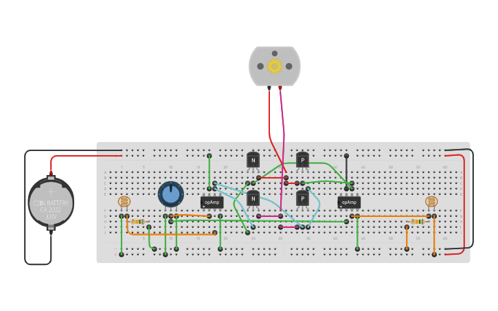 Circuit design Sun Tracker Using IC741 - Tinkercad