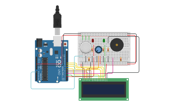 Circuit design gas sensor - Tinkercad