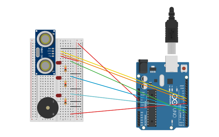 Circuit design proyect twenty-two of arduino: ghost piano - Tinkercad