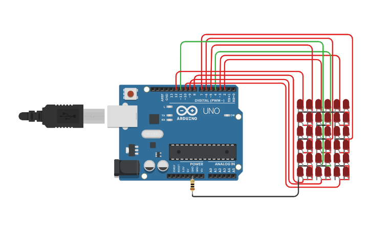 Circuit design BonusQ_6X6LED Grid - Tinkercad