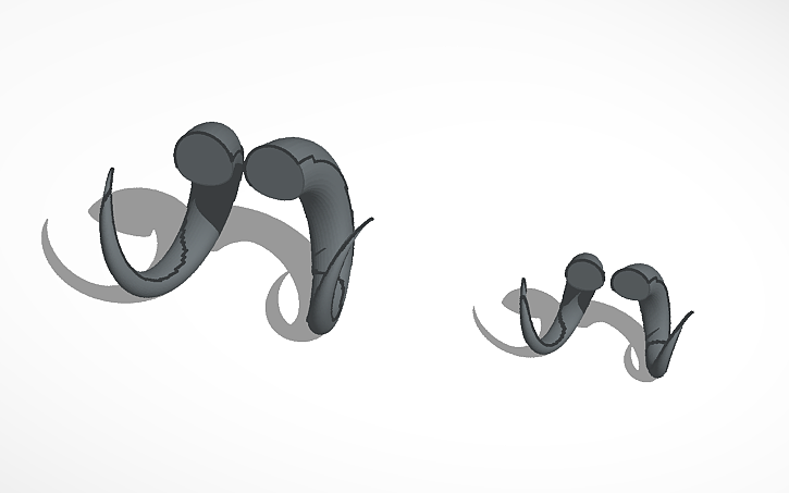 3D design Overgrown Goat horns - Tinkercad