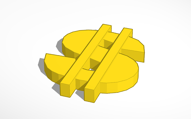 3D design dollar sign - Tinkercad