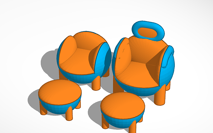 3D design Comfy Chairs - Tinkercad