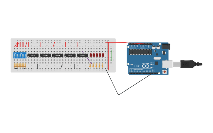 Circuit design 4 Bit Adder - Tinkercad