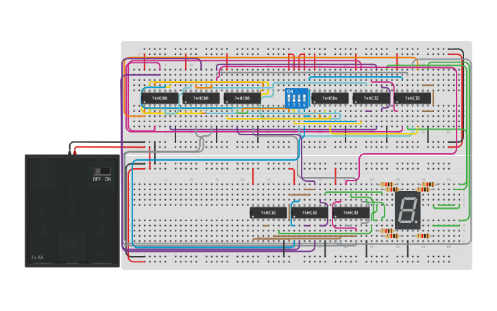 Circuit design Display-7-segmentos-t | Tinkercad