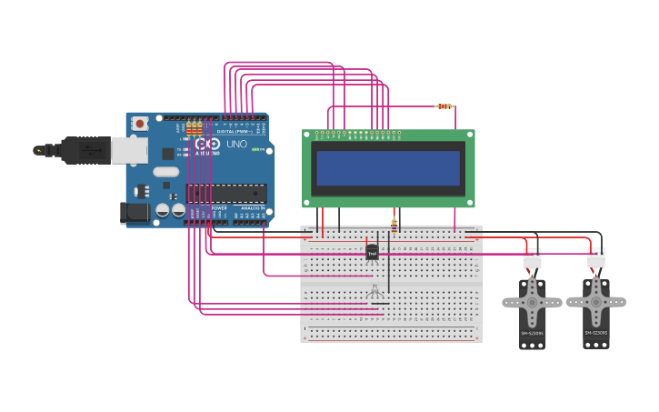 Circuit design Temperature analysis system - Tinkercad