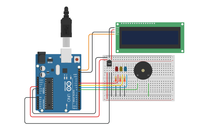 Circuit design Sensor Suhu - Tinkercad