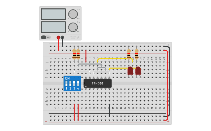 Circuit design S-R LATCH USING NAND GATES - Tinkercad