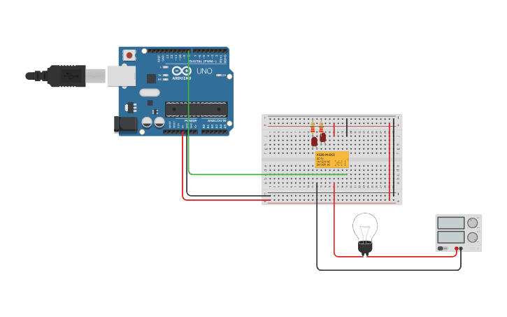 Circuit design rele - Tinkercad