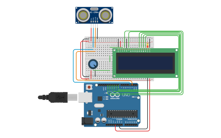 Circuit design Distance - Tinkercad