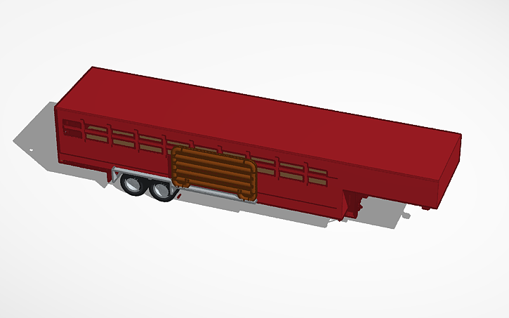 3D design gooseneck cattle trailer - Tinkercad