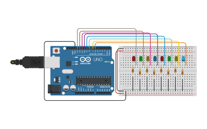 Circuit design Supplementary Act_Fibonacci sequence | Tinkercad