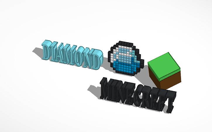 3D design MINECREFT DIAMOND - Tinkercad