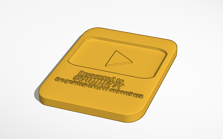 3D design YouTube 1k subscribers award - Tinkercad