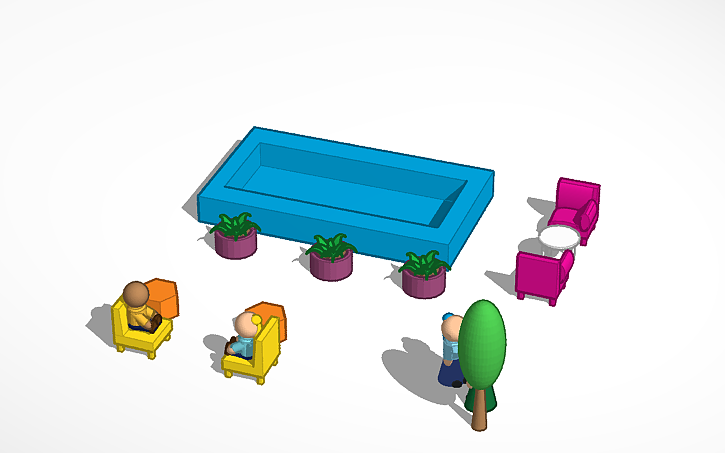 3D design pool party | Tinkercad