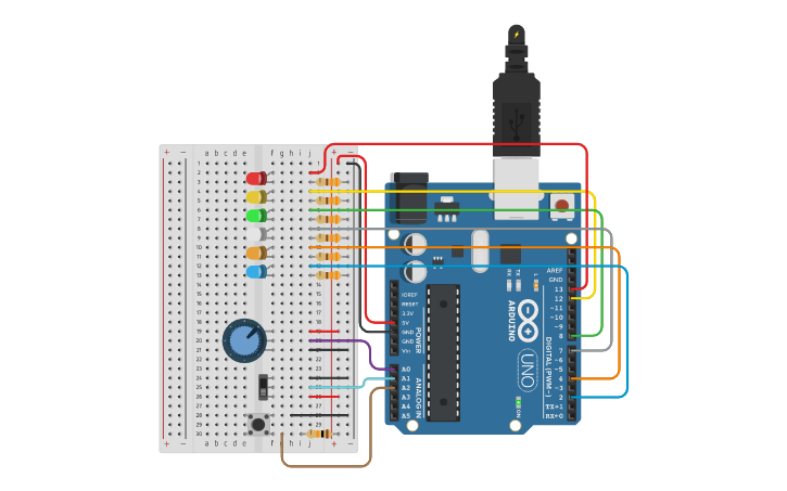 Circuit design 3 Sensor Circuit - Tinkercad