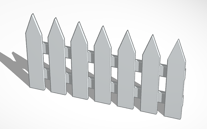 3D design pointy fence - Tinkercad