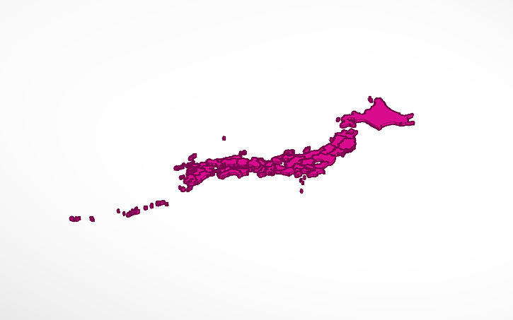 3D design Japan Map - Tinkercad